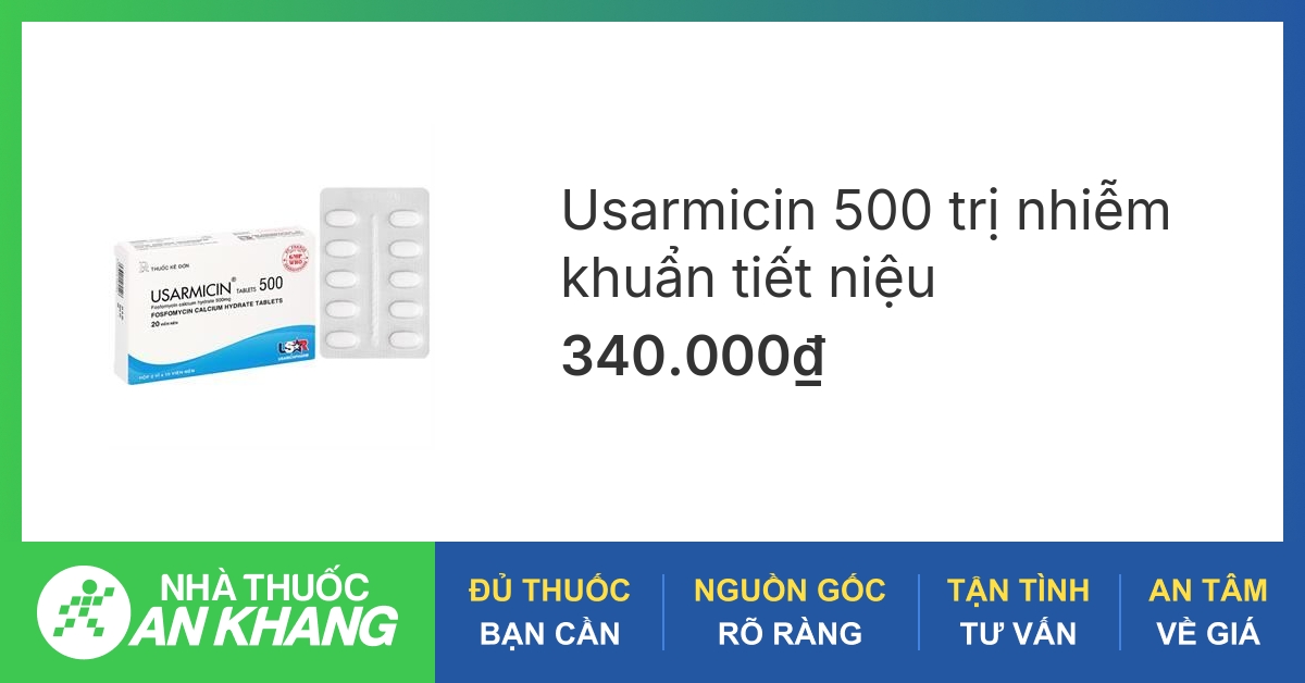 Usarmicin 500 trị nhiễm khuẩn tiết niệu (2 vỉ x 10 viên) - 01/2025 ...