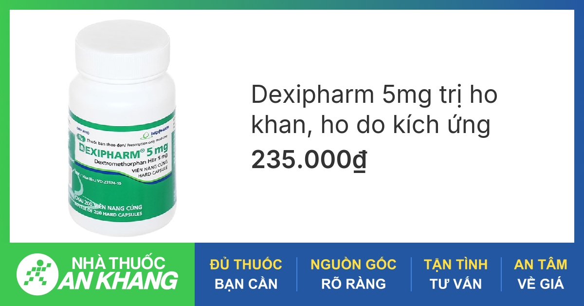 Dexipharm 5mg trị ho khan, ho do kích ứng lọ 200 viên - 05/2025 ...