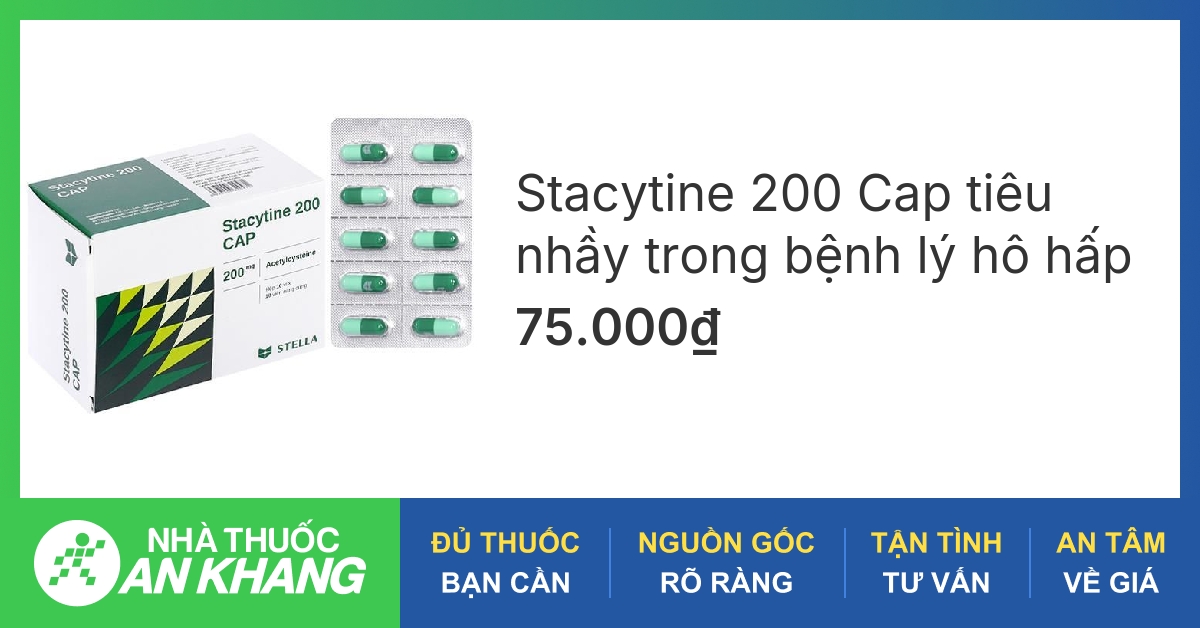 Stacytine 200 Cap tiêu nhầy trong bệnh lý hô hấp (10 vỉ x 10 viên) - 05 ...