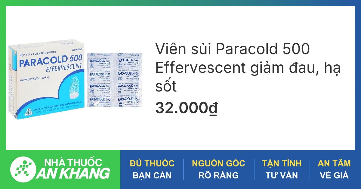 Viên sủi Paracold 500 Effervescent giảm đau, hạ sốt - 06/2025 ...