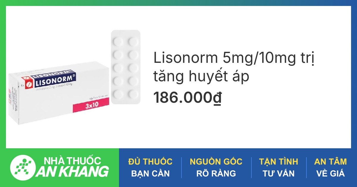 Lisonorm 5mg/10mg trị tăng huyết áp (3 vỉ x 10 viên) - 03/2025 ...