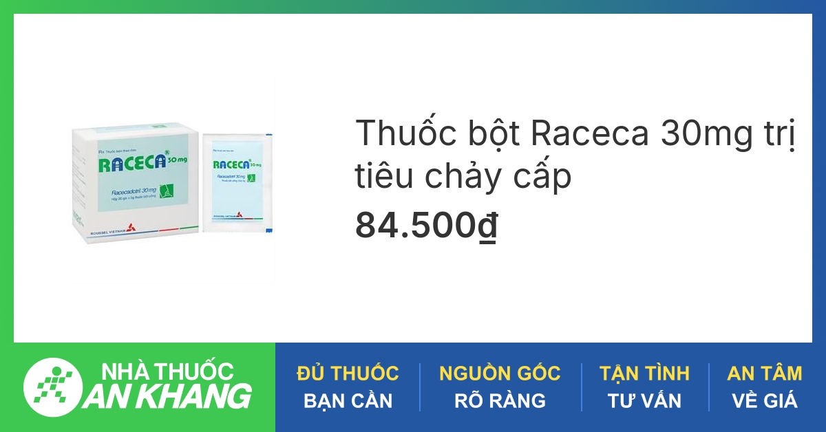 Thuốc Raceca 30mg trị tiêu chảy cấp (20 gói x 3g) - 11/2024 ...