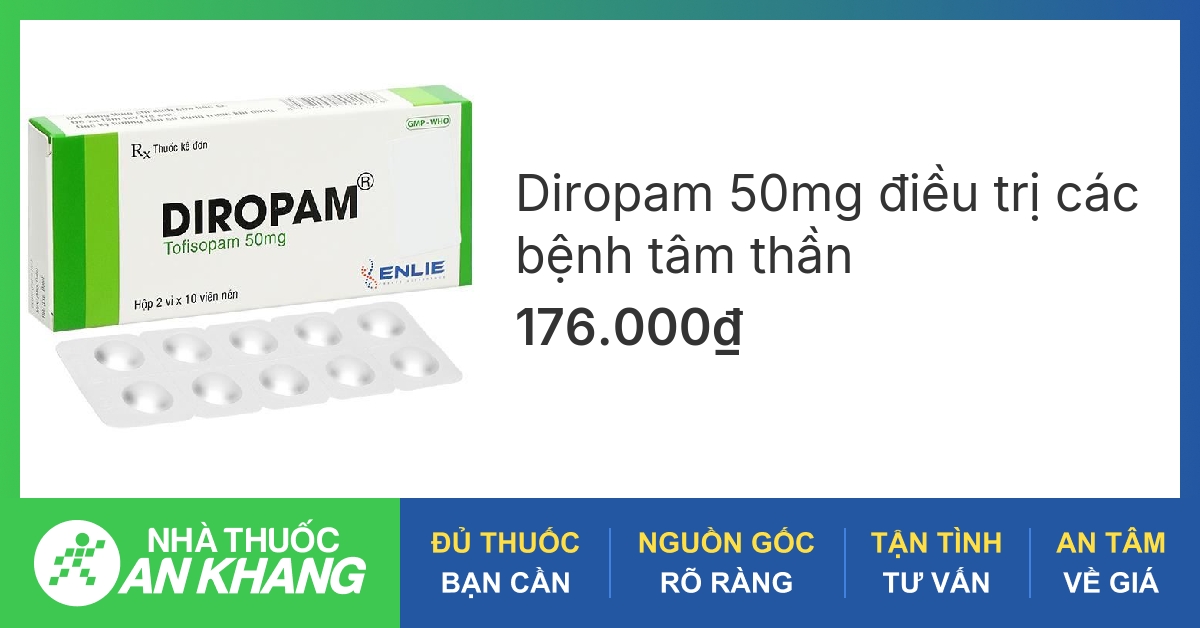 Diropam 50mg điều trị các bệnh tâm thần (2 vỉ x 10 viên) - 08/2025 ...