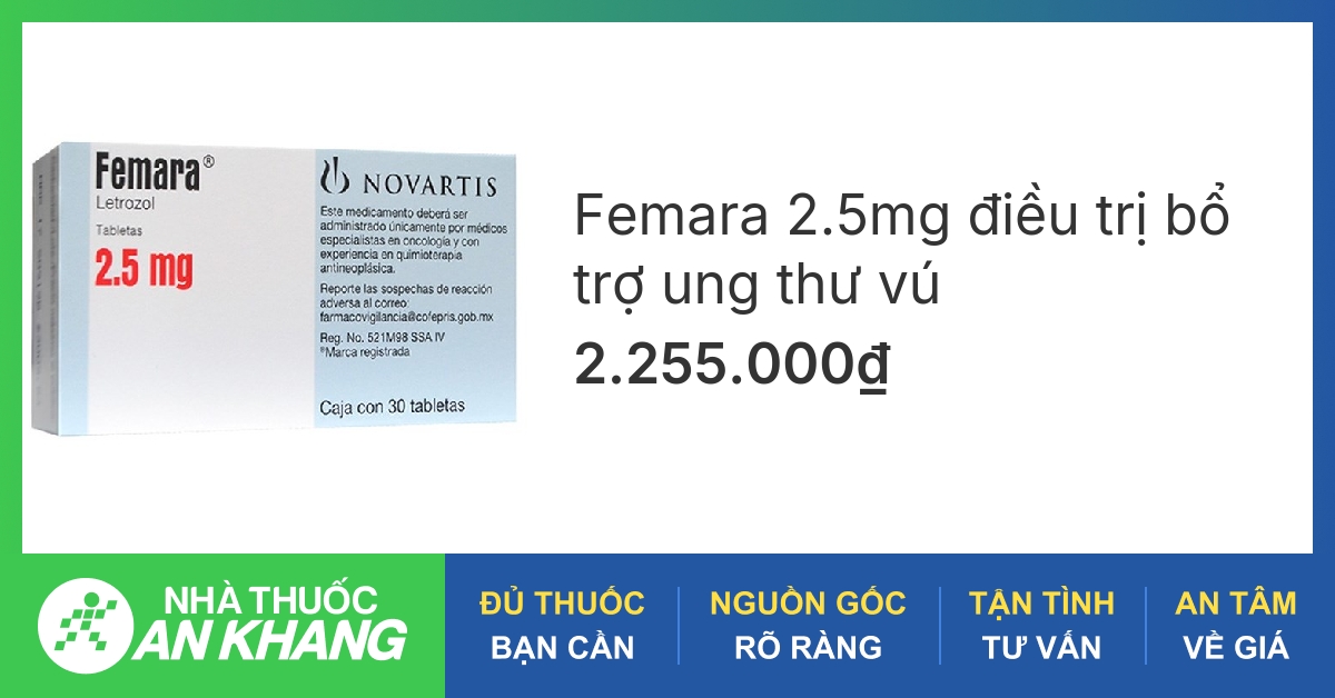 Femara 2.5mg hỗ trợ trị ung thư vú (3 vỉ x 10 viên) - 08/2024 ...