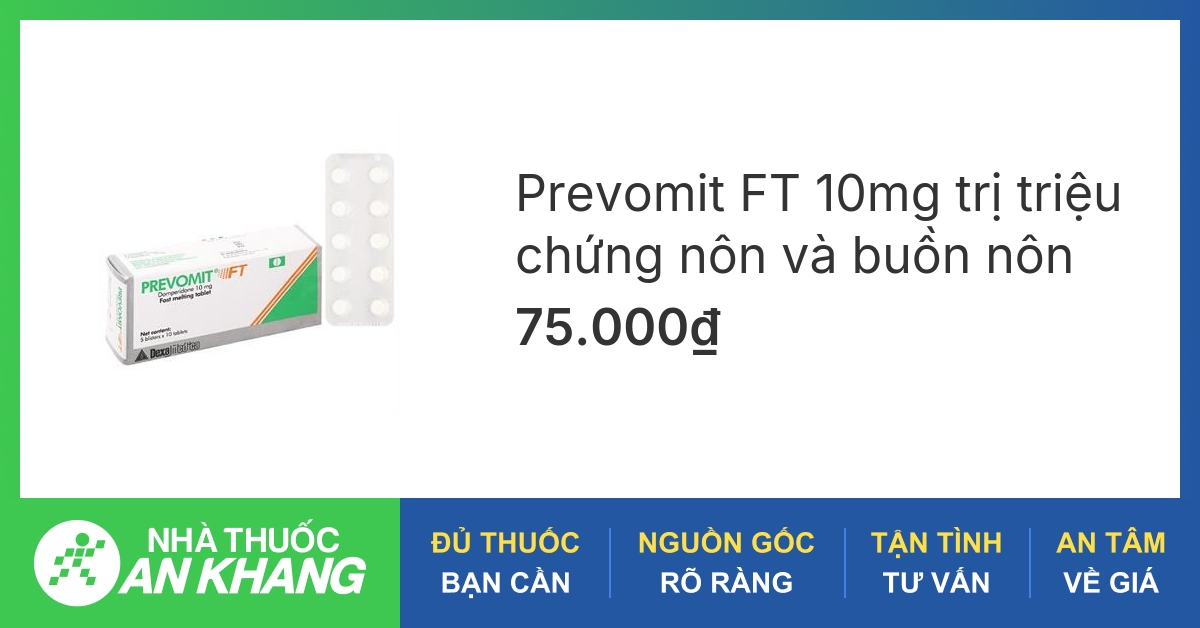 Prevomit FT 10mg trị triệu chứng nôn và buồn nôn (5 vỉ x 10 viên) - 05/ ...
