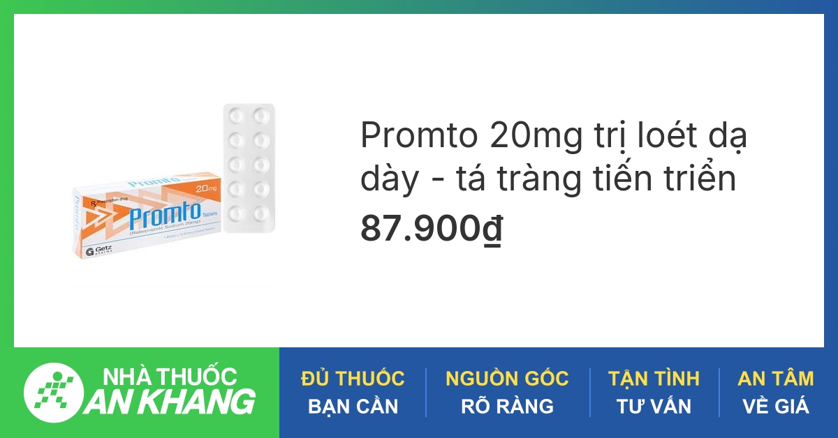 Promto 20mg trị loét dạ dày - tá tràng tiến triển (1 vỉ x 10 viên) - 10 ...