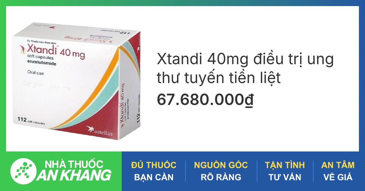 Xtandi 40mg điều trị ung thư tuyến tiền liệt (4 vỉ x 28 viên) - 06/2025 | nhathuocankhang.com