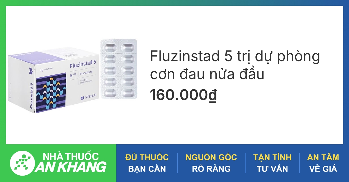 Fluzinstad 5 trị dự phòng cơn đau nửa đầu (10 vỉ x 10 viên) - 10/2024 ...
