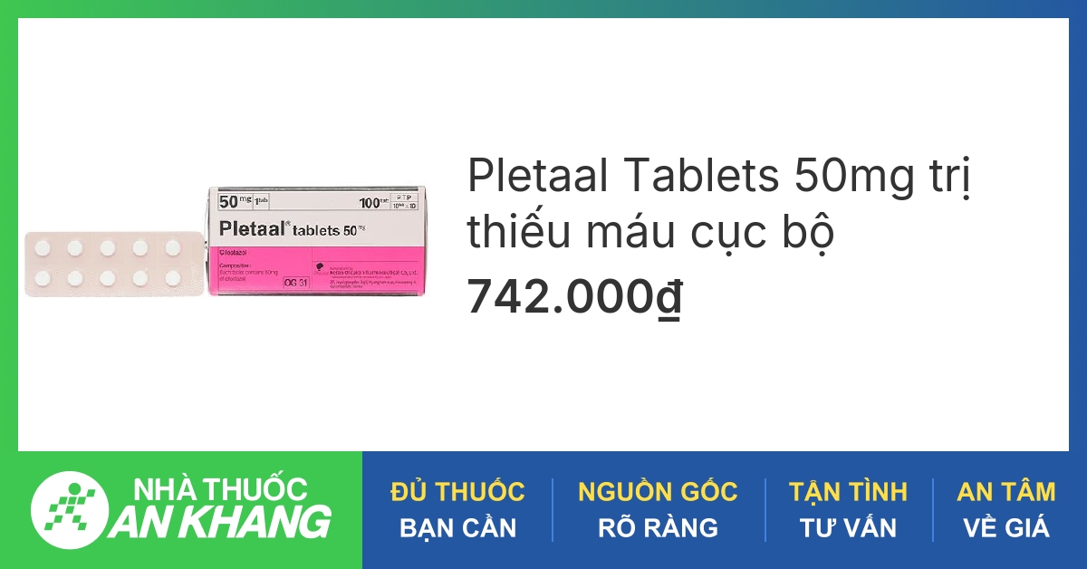 Pletaal Tablets 50mg trị thiếu máu cục bộ (10 vỉ x 10 viên) - 09/2024 ...