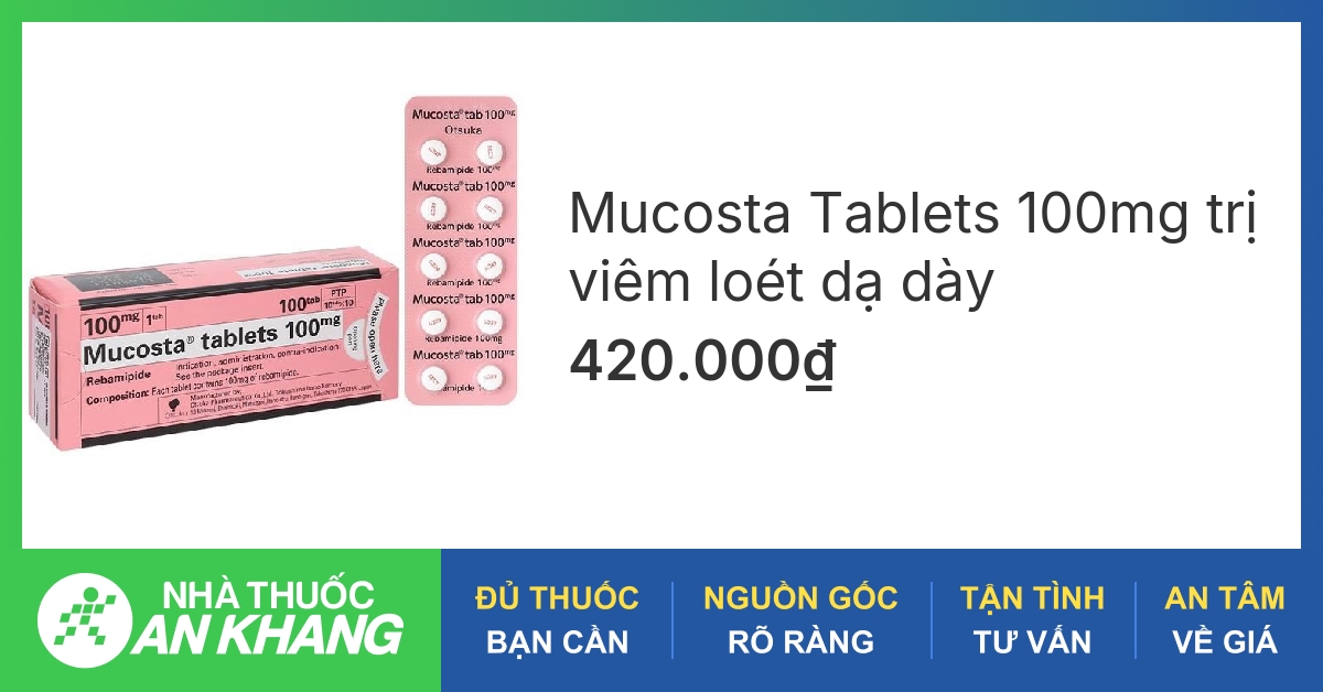 Mucosta Tablets 100mg trị viêm loét dạ dày (10 vỉ x 10 viên) - 10/2024 ...