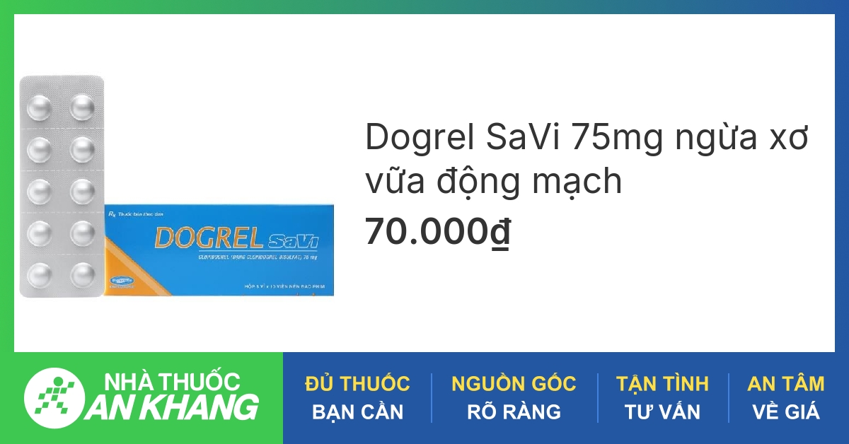 Thuốc Dogrel SaVi 75mg ngừa xơ vữa động mạch (3 vỉ x 10 viên) - 02/2026 ...