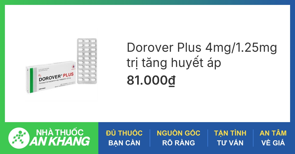Dorover Plus 4mg/1.25mg trị tăng huyết áp (1 vỉ x 30 viên) - 09/2024 ...