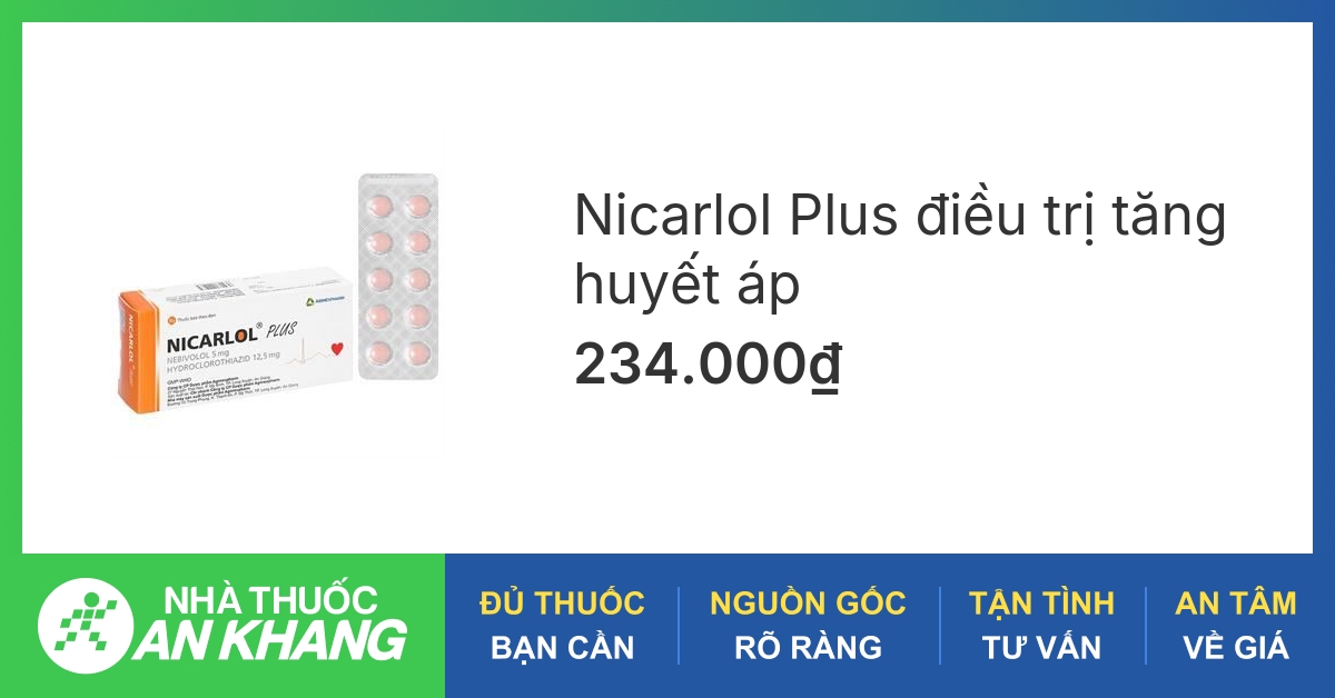 Nicarlol Plus Agimexpharm 5mg/12,5mg điều trị tăng huyết áp (3 vỉ x 10 ...