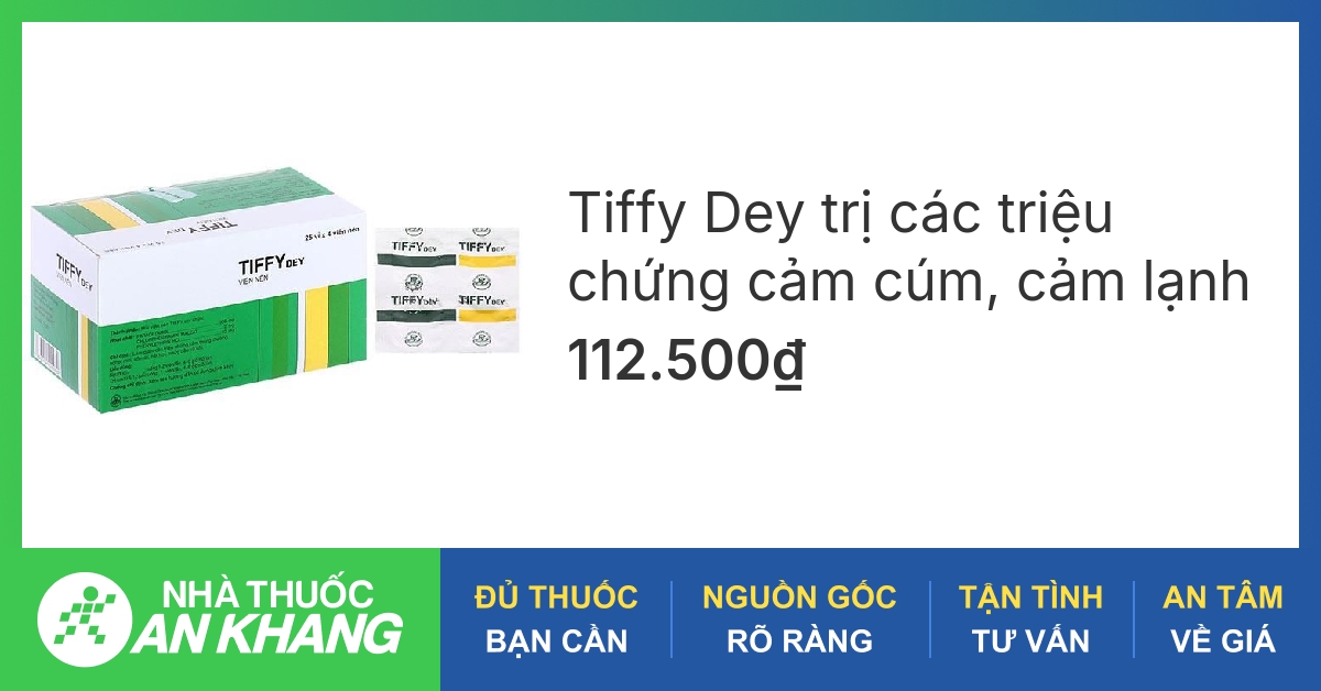 Tiffy Dey trị các triệu chứng cảm cúm, cảm lạnh (25 vỉ x 4 viên) - 07/ ...