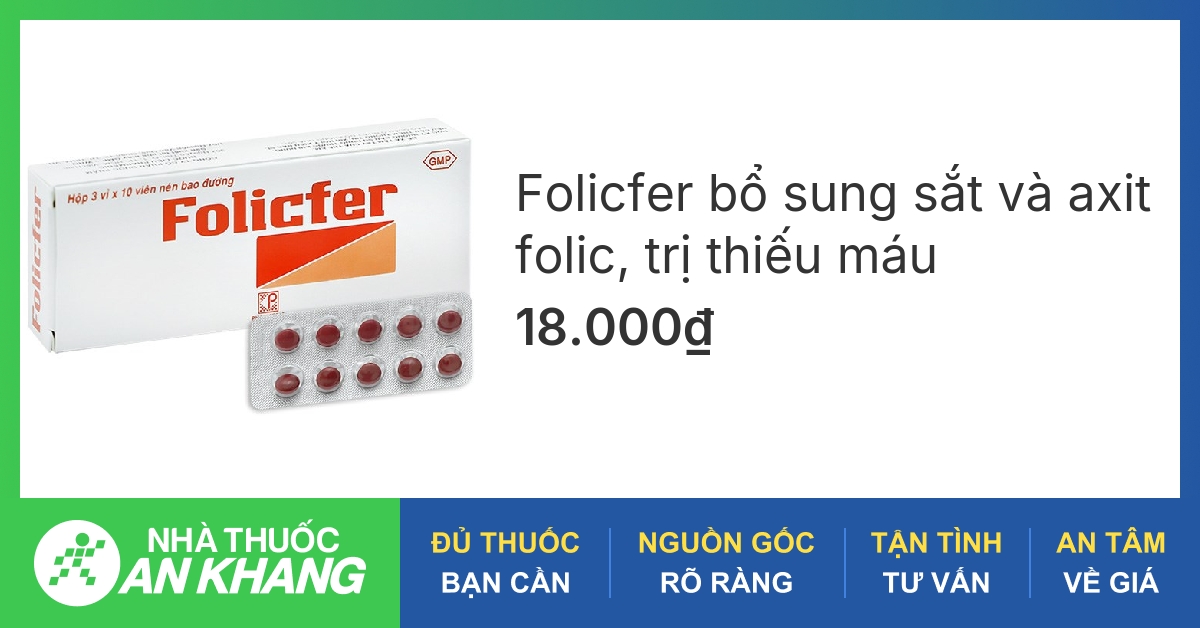 Thuốc Folicfer bổ sung sắt và axit folic, trị thiếu máu - 02/2025 ...