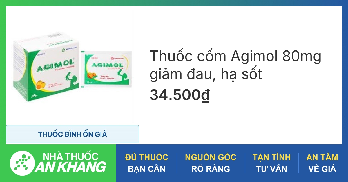 Thuốc cốm Agimol 80mg giảm đau, hạ sốt (30 gói x 1g) - 06/2025 ...