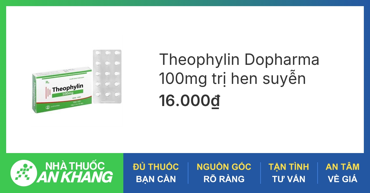 Theophylin Dopharma 100mg trị hen suyễn (2 vỉ x 15 viên) - 04/2024 ...