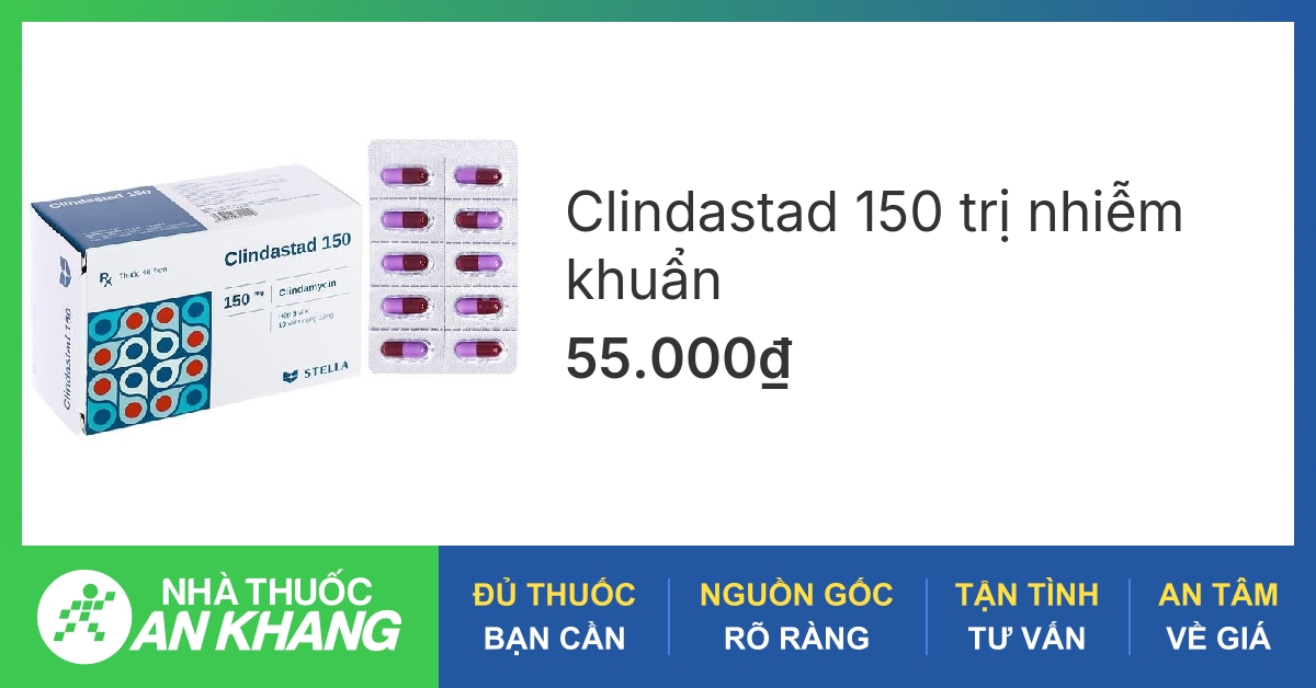 Clindastad 150 trị nhiễm khuẩn (5 vỉ x 10 viên) - 10/2024 ...