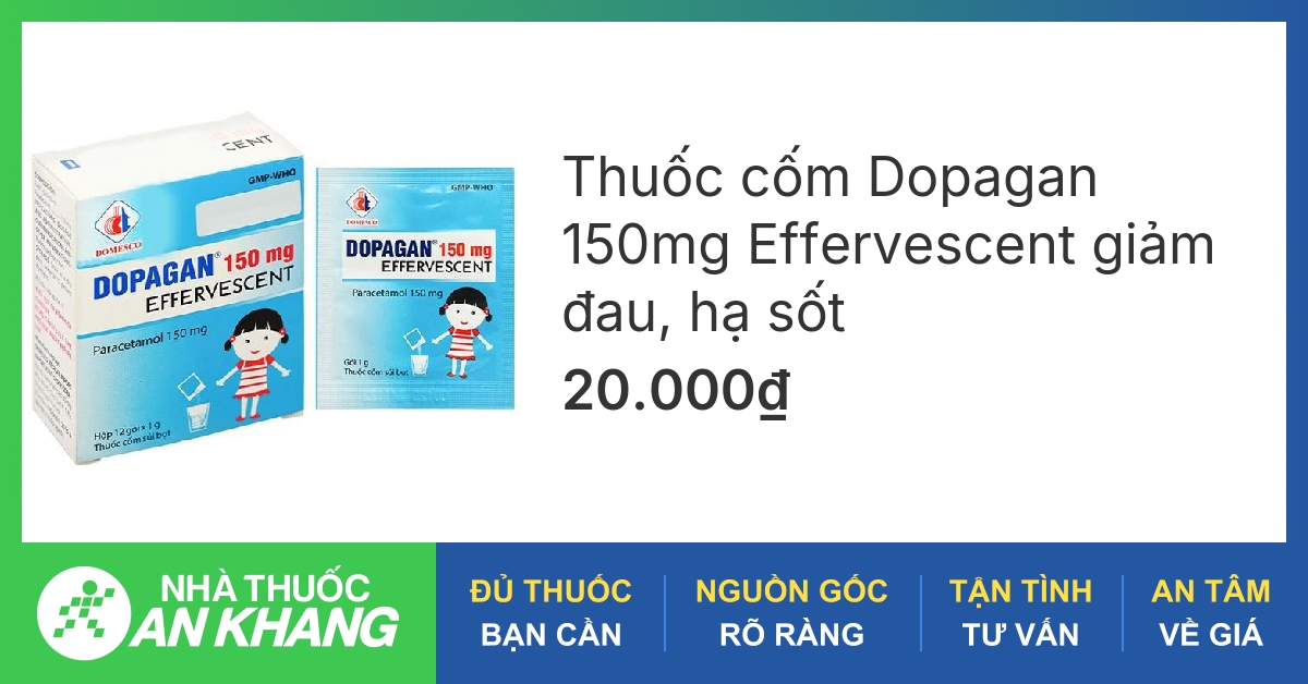 Thuốc cốm Dopagan 150mg Effervescent giảm đau, hạ sốt