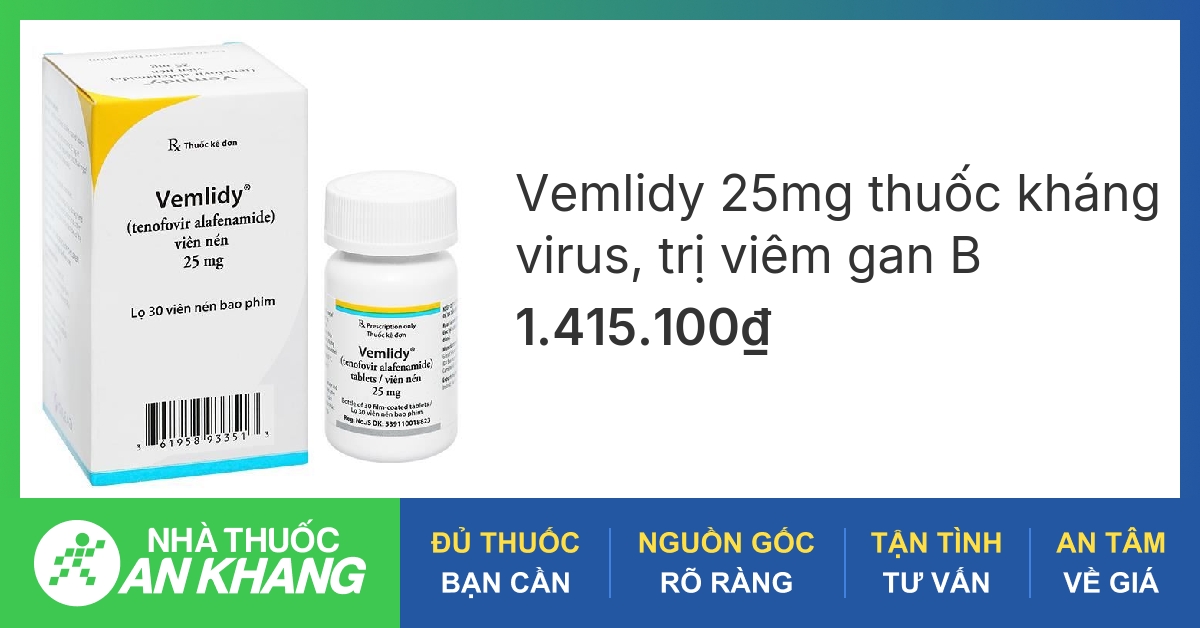 Thuốc Vemlidy 25mg kháng virus, trị viêm gan B chai 30 viên - 03/2025 ...