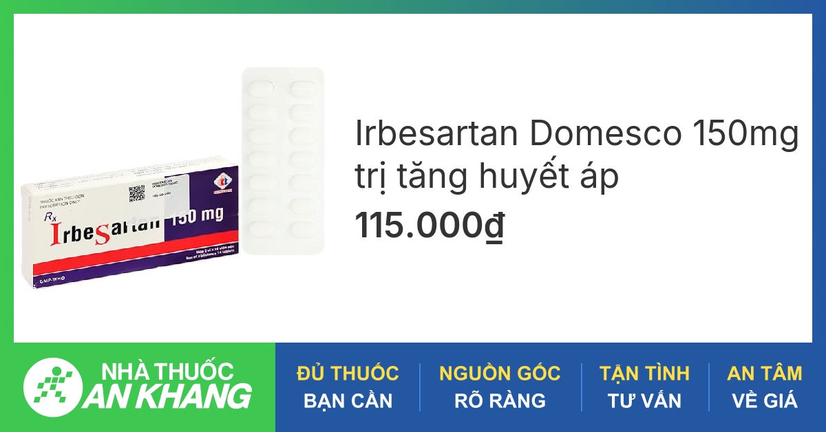 Irbesartan Domesco 150mg trị tăng huyết áp (2 vỉ x 14 viên) - 02/2025 ...