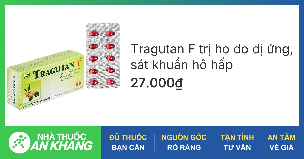 Tragutan F trị ho do dị ứng, sát khuẩn hô hấp (3 vỉ x 10 viên) - 03/ ...