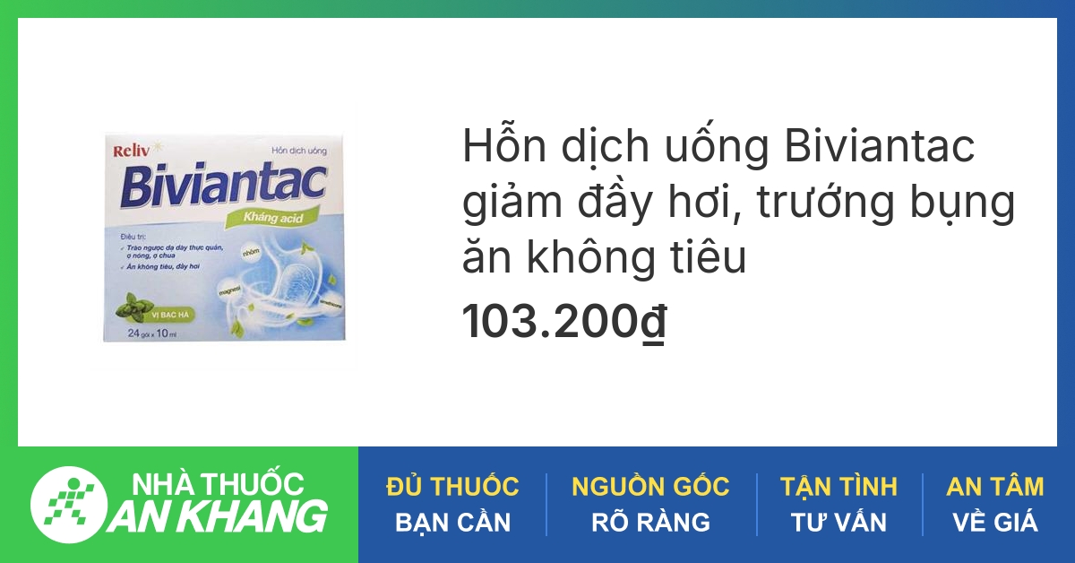 Thuốc Biviantac giảm đầy hơi, trướng bụng ăn không tiêu (20 gói x 10ml ...