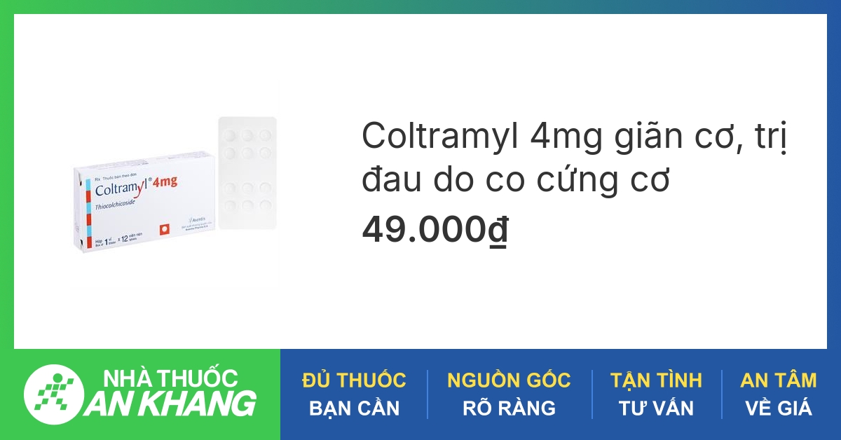 Coltramyl 4mg giãn cơ, trị đau do co cứng cơ (1 vỉ x 12 viên) - 05/2024 ...