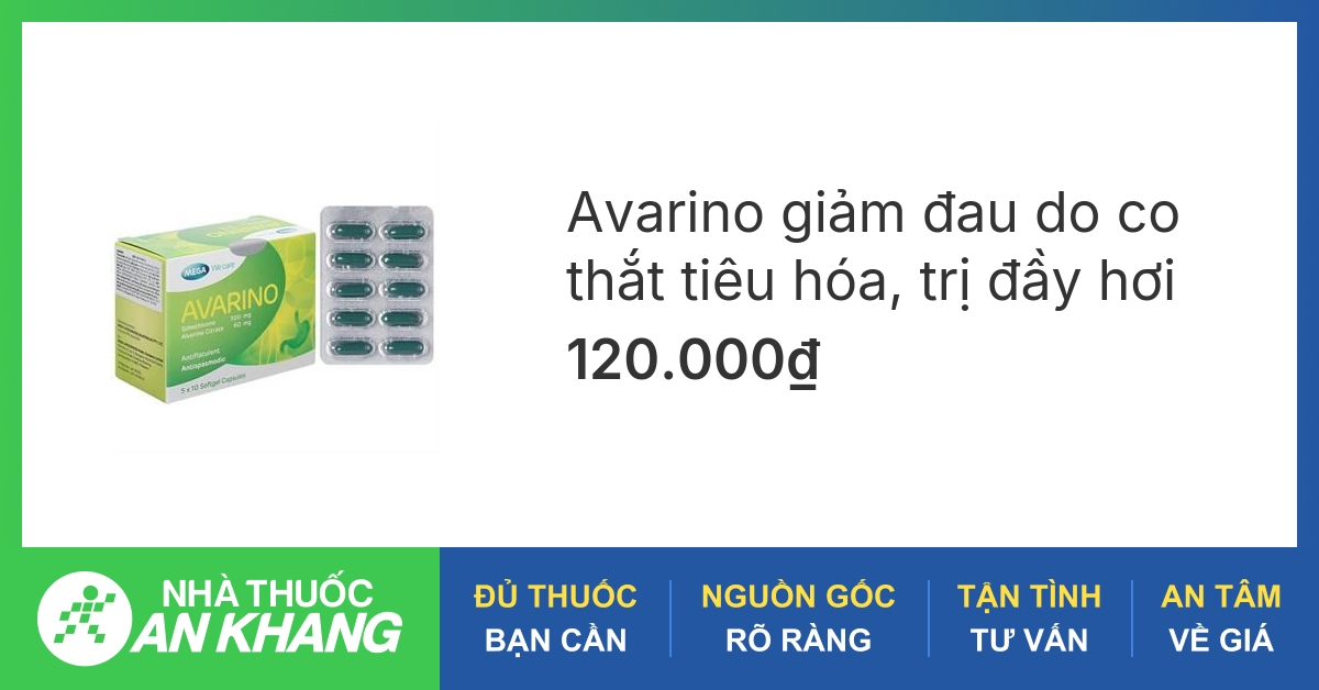 Thuốc Avarino trị triệu chứng rối loạn tiêu hóa, đầy hơi (5 vỉ x 10 ...