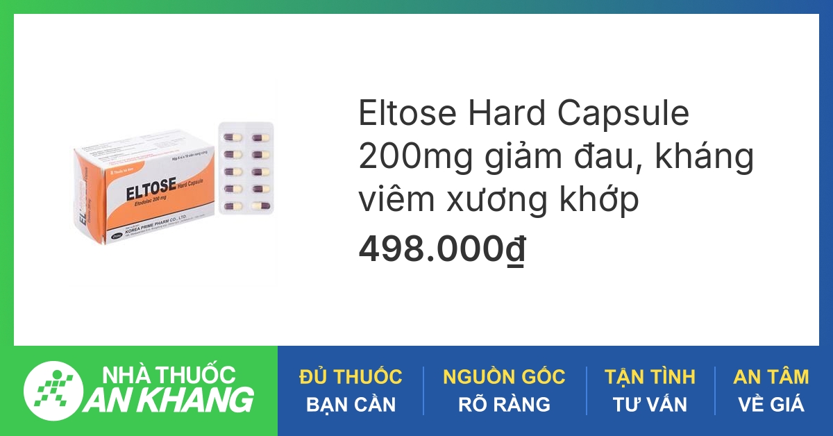 Eltose Hard Capsule 200mg giảm đau, kháng viêm xương khớp (6 vỉ x 10 ...