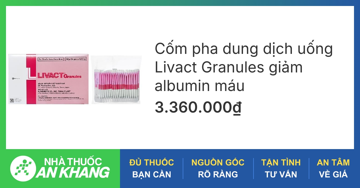 Cốm pha dung dịch uống Livact Granules giảm albumin máu (84 gói x 4.15g ...