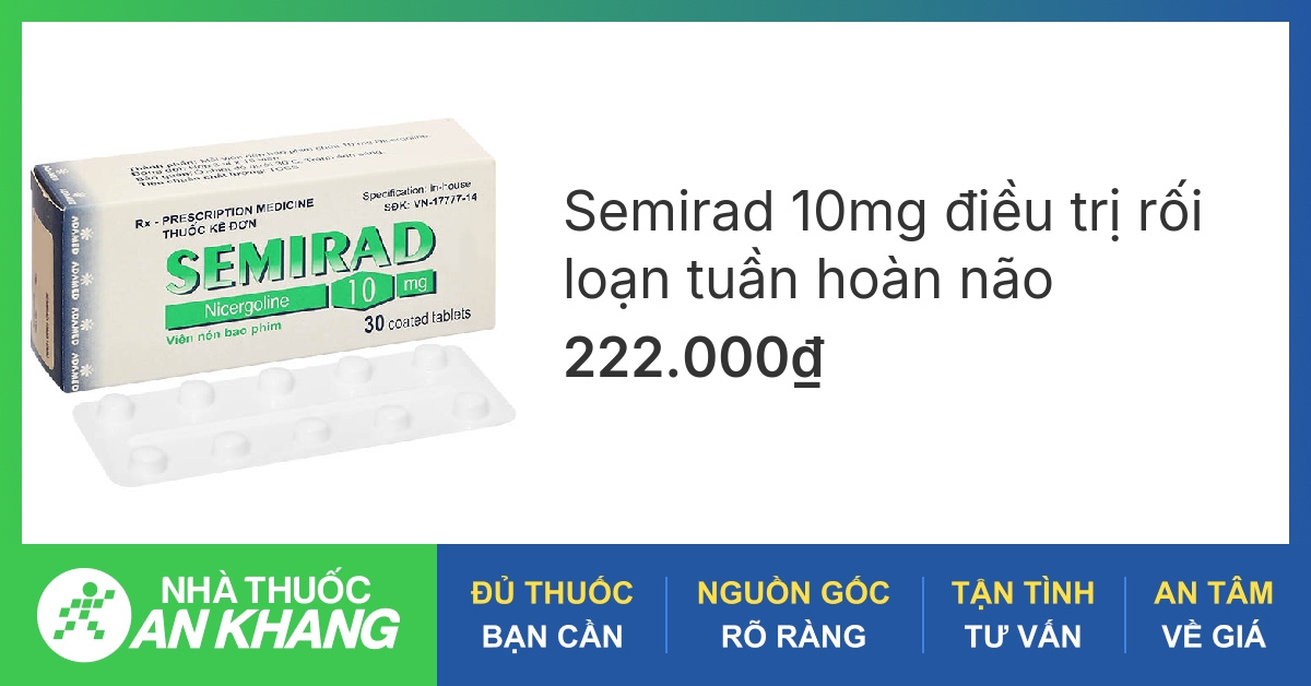 Thuốc Semirad 10mg trị rối loạn tuần hoàn não (3 vỉ x 10 viên) - 08/ ...