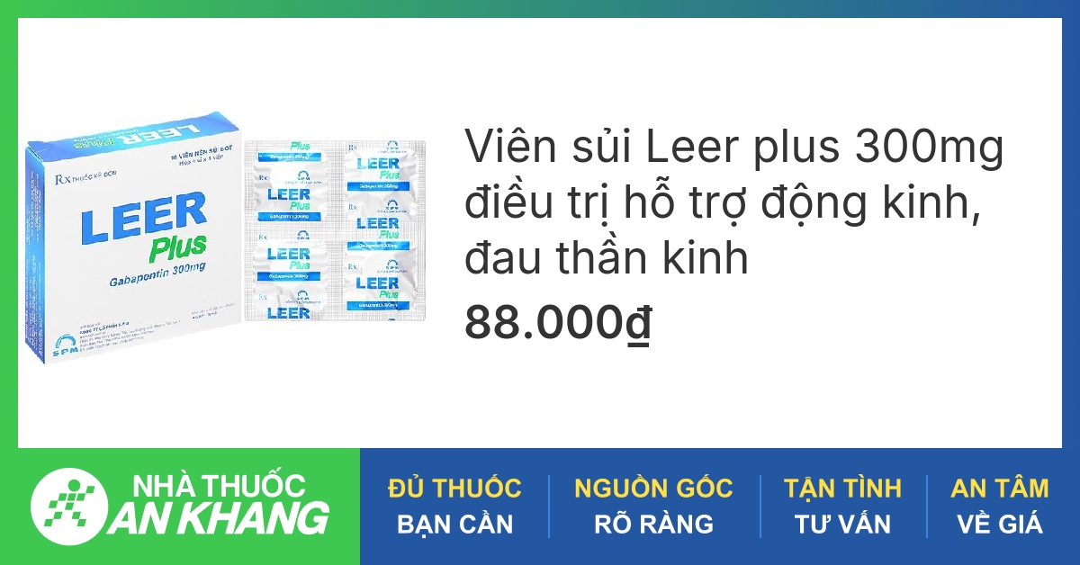 Viên sủi Leer plus 300mg điều trị hỗ trợ động kinh, đau thần kinh (4 vỉ ...