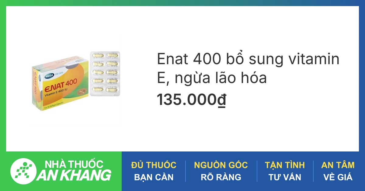 Enat 400 bổ sung vitamin E, ngừa lão hóa (3 vỉ x 10 viên) - 04/2024 ...