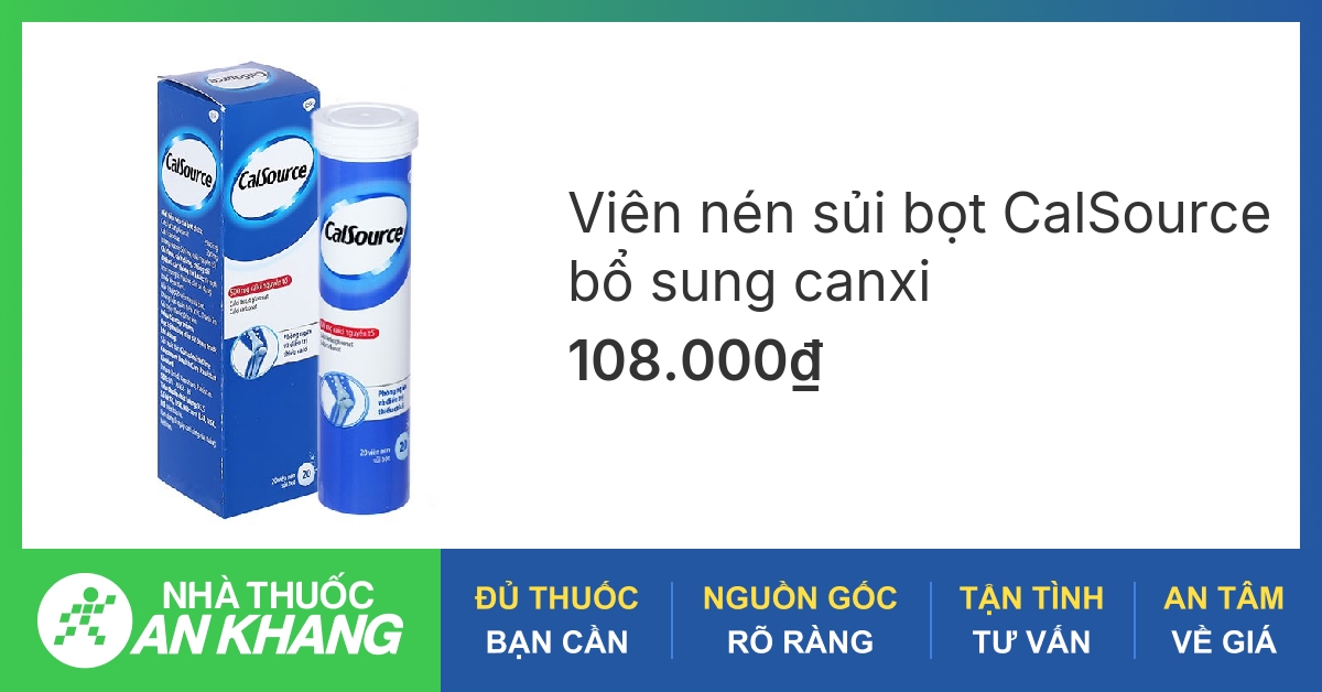 Viên sủi CalSource 500mg tuýp 20 viên-Nhà thuốc An Khang