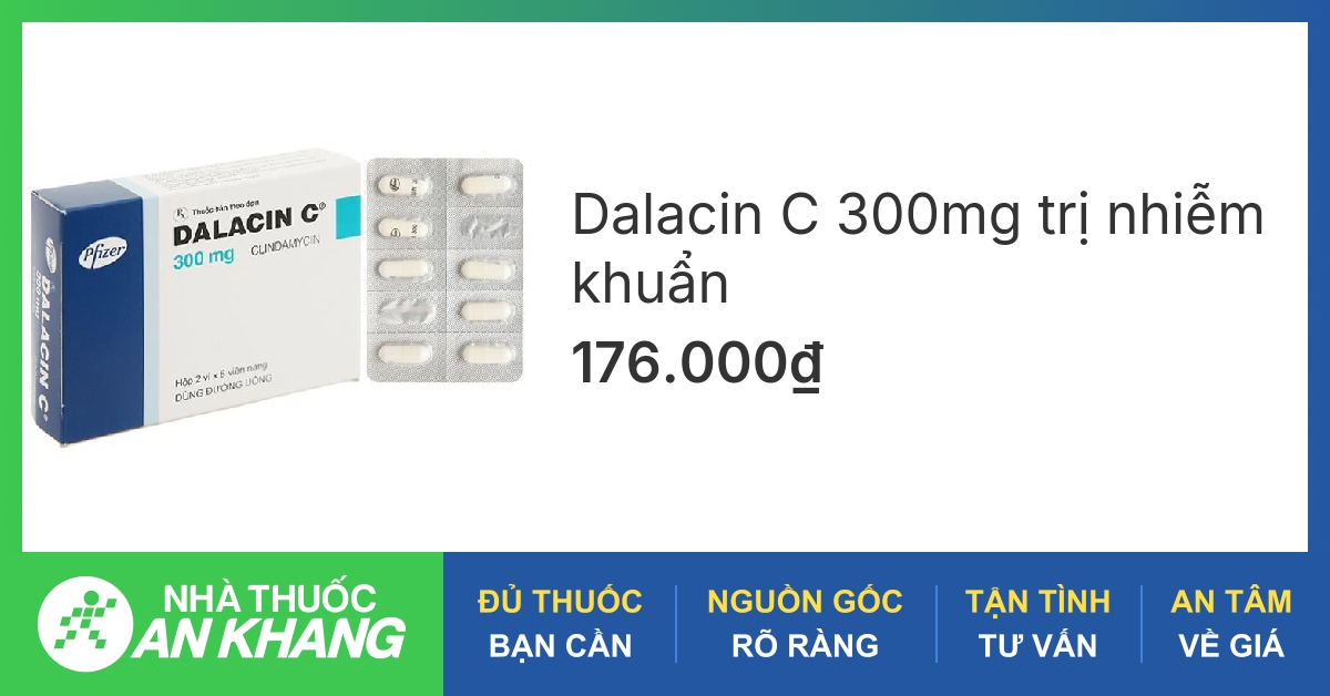 Dalacin C 300mg trị nhiễm khuẩn (2 vỉ x 8 viên) - 05/2024 ...