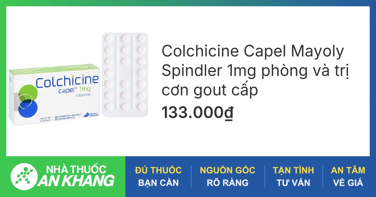 Colchicine Capel Mayoly Spindler 1mg phòng và trị cơn gout cấp (1 vỉ x ...