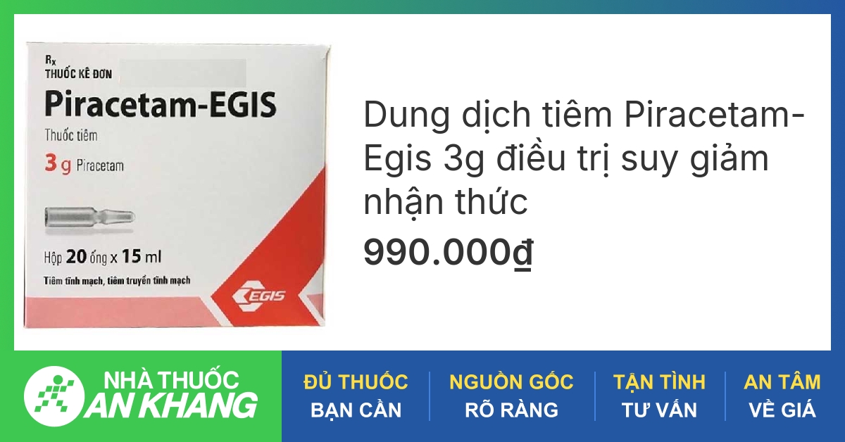 Dung dịch tiêm Piracetam-Egis 3g điều trị suy giảm nhận thức (20 ống x ...