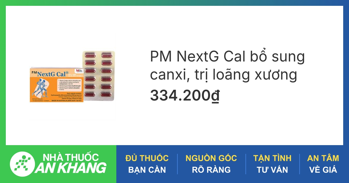 Thuốc PM NextG Cal bổ sung canxi, trị loãng xương (5 vỉ x 12 viên) - 05 ...