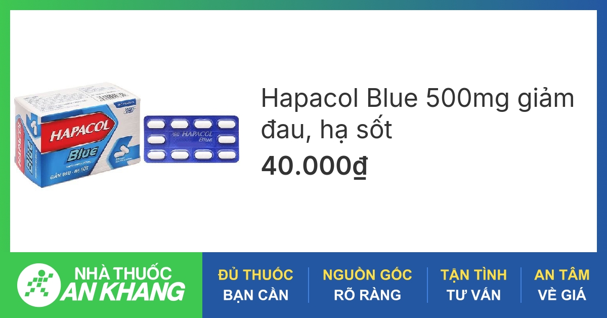 Hapacol Blue 500mg giảm đau, hạ sốt (10 vỉ x 10 viên) - 04/2025 ...