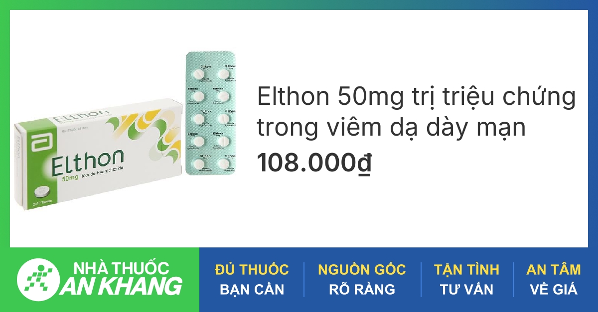 Thuốc Elthon 50mg trị triệu chứng viêm dạ dày mạn (2 vỉ x 10 viên) - 03 ...