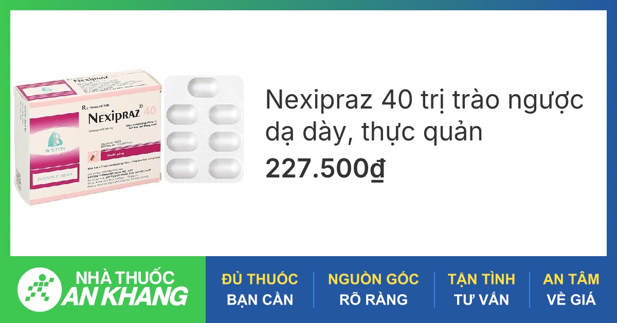 Thuốc Nexipraz 40 trị trào ngược dạ dày, thực quản (5 vỉ x 7 viên) - 06 ...
