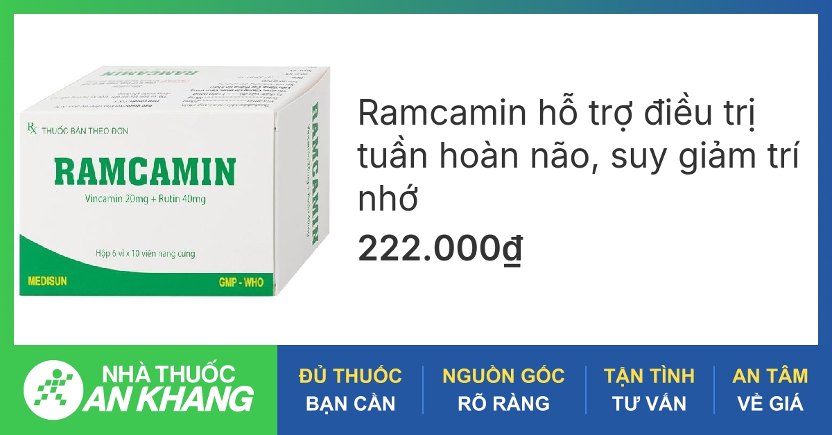 Ramcamin hỗ trợ điều trị tuần hoàn não, suy giảm trí nhớ (6 vỉ x 10 ...