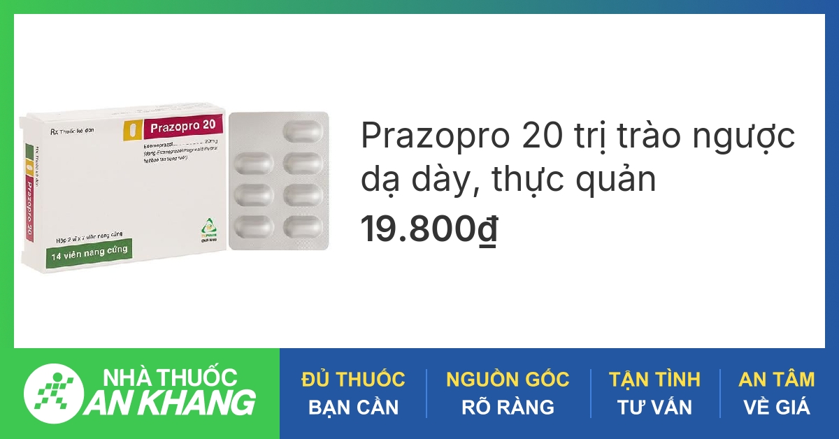 Thuốc Prazopro 20 trị trào ngược và loét dạ dày (2 vỉ x 7 viên) - 02/ ...