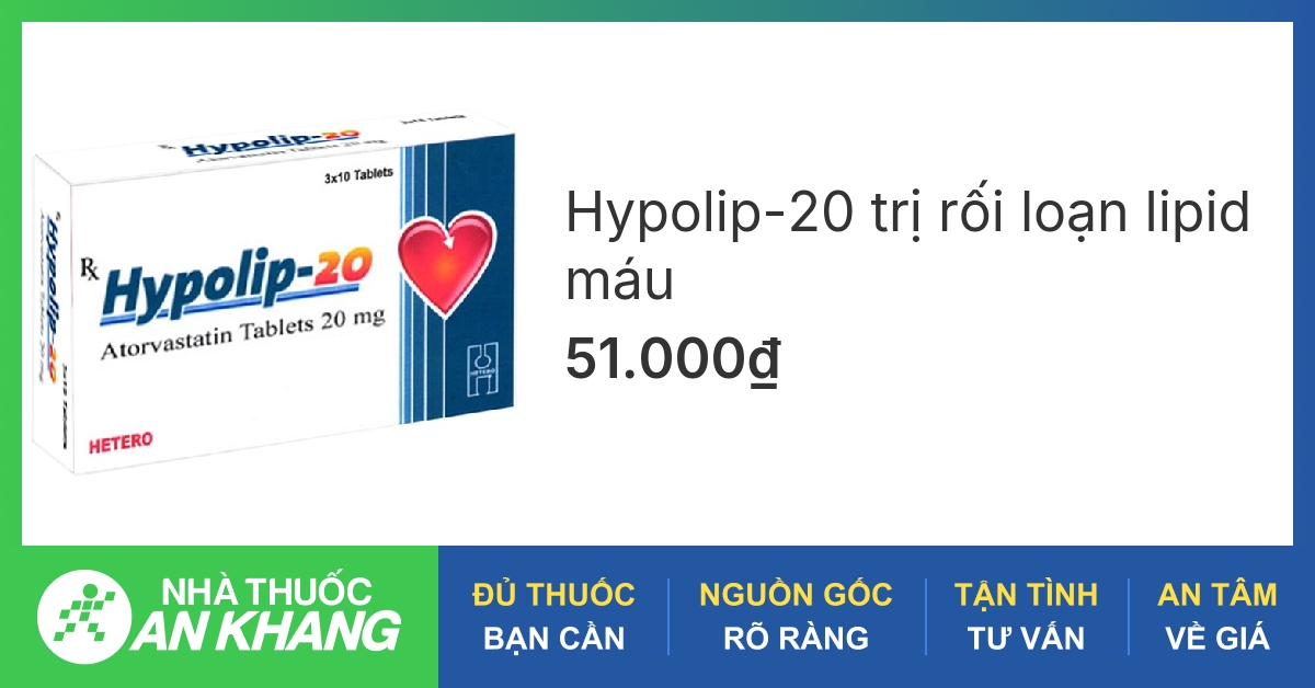 Thuốc Hypolip-20 hỗ trợ điều trị rối loạn lipid máu (3 vỉ x 10 viên ...