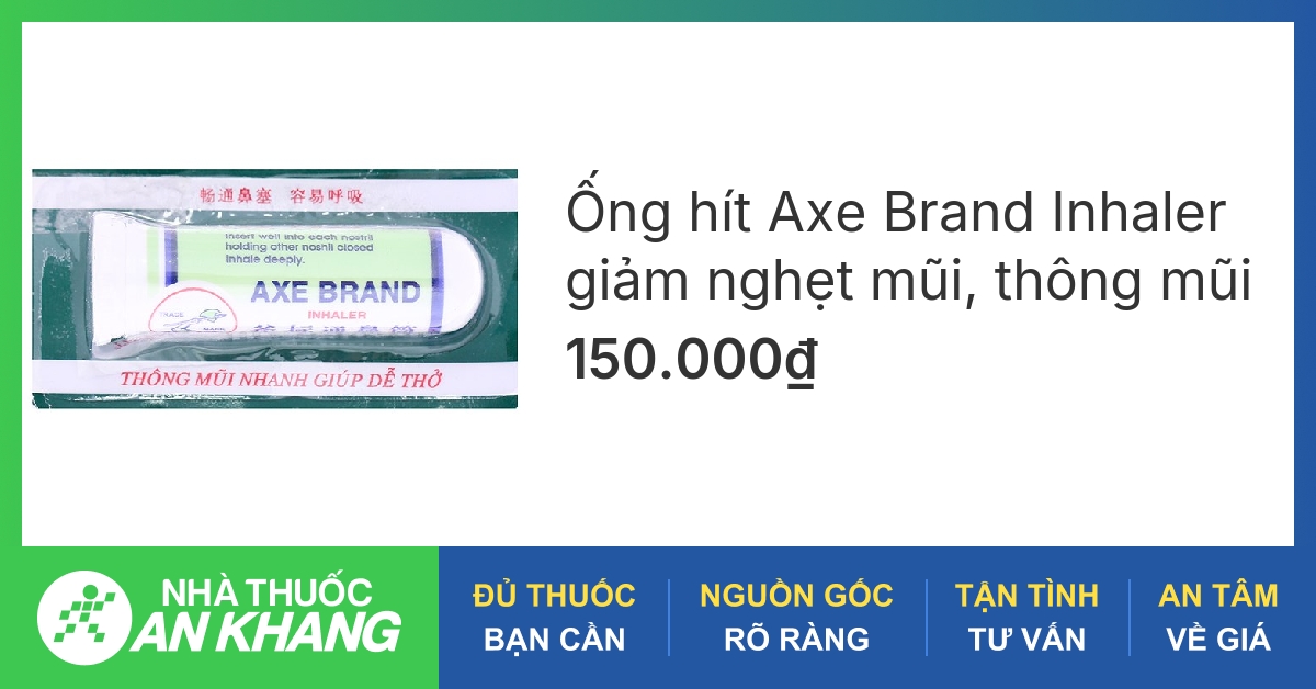 Ống hít Axe Brand Inhaler giảm nghẹt mũi, thông mũi vỉ 6 ống - 09/2024 ...