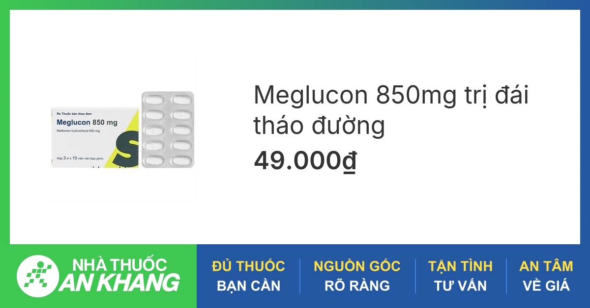 Meglucon 850mg trị đái tháo đường (3 vỉ x 10 viên) - 10/2025 ...