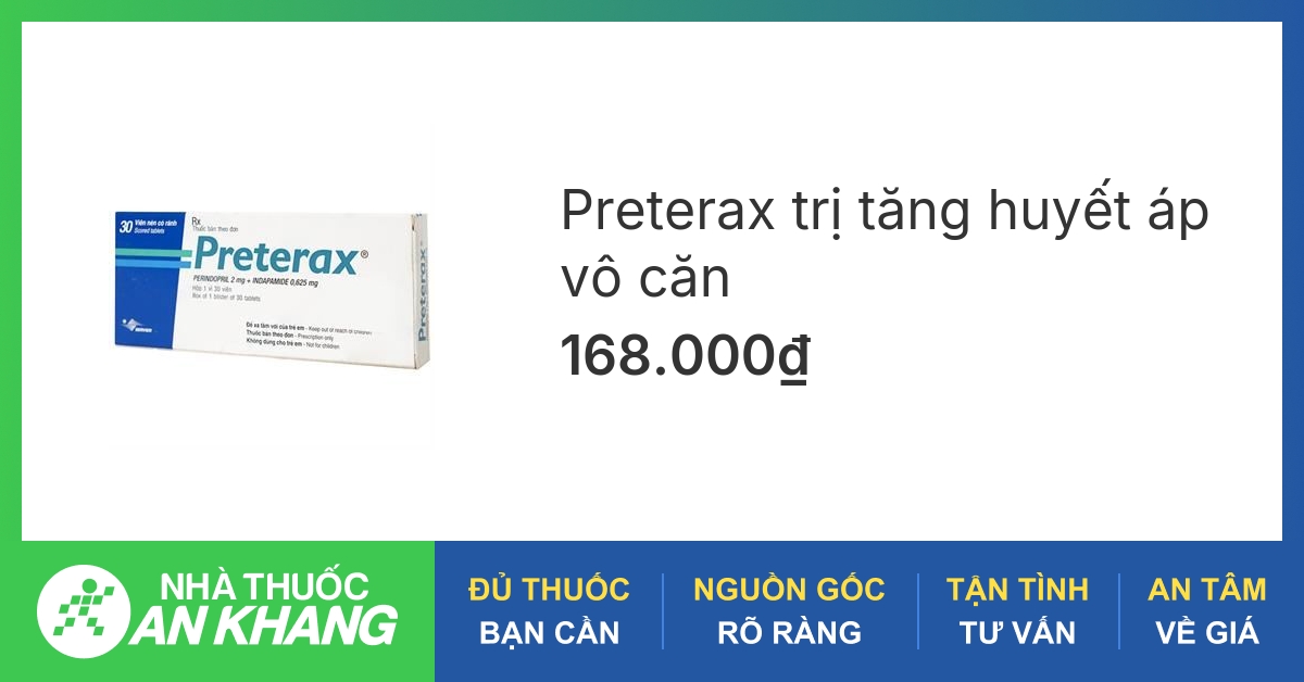 Preterax trị tăng huyết áp vô căn (1 vỉ x 30 viên) - 08/2025 ...