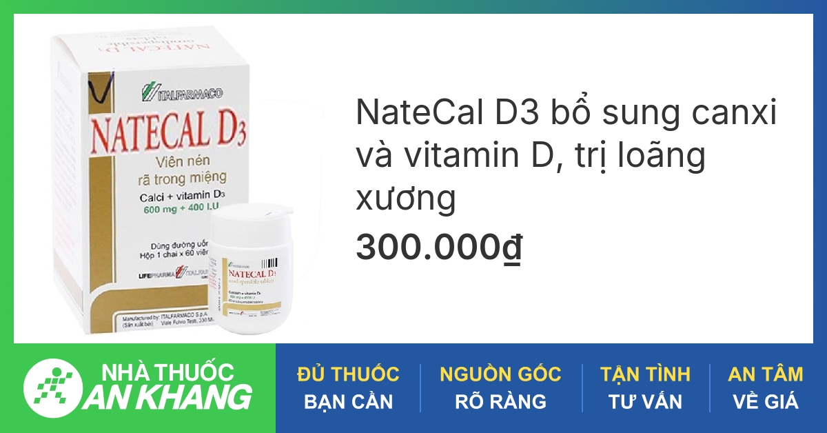 Thuốc NateCal D3 60 viên nén rã trong miệng-Nhà thuốc An Khang