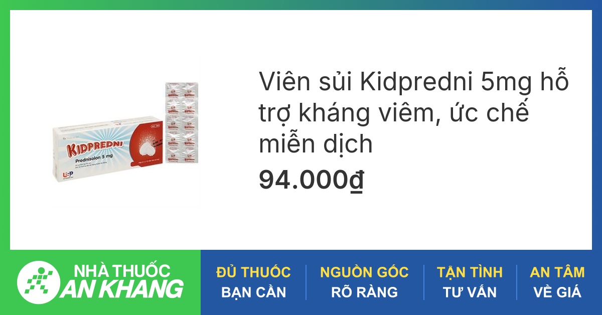 Viên sủi Kidpredni 5mg hỗ trợ kháng viêm, ức chế miễn dịch (5 vỉ x 10 ...